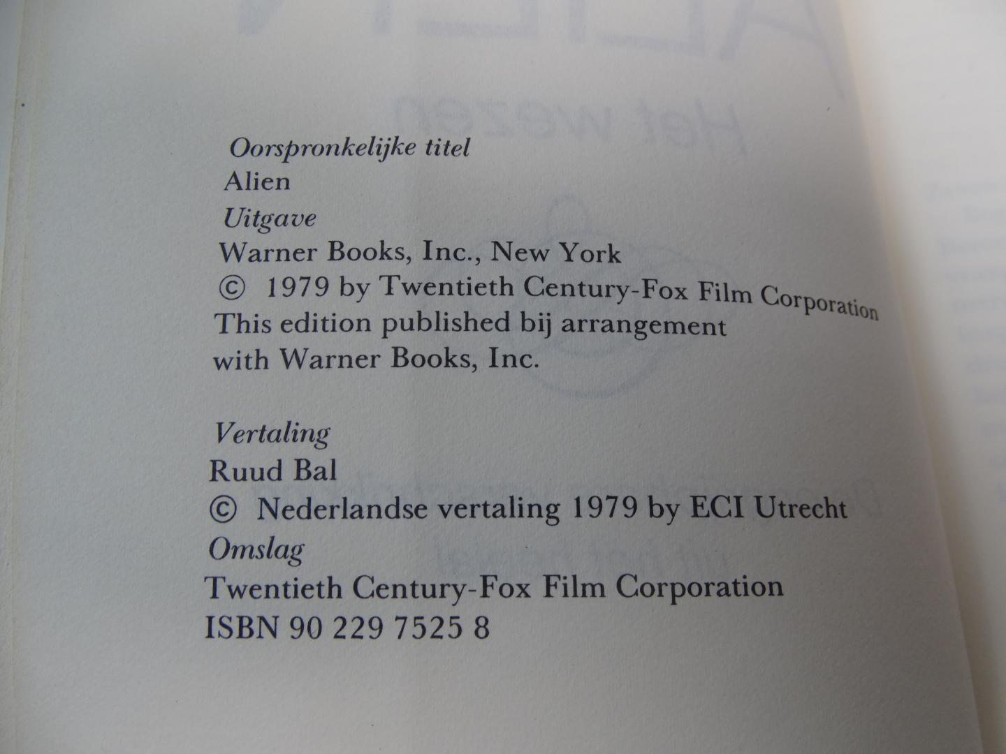 Film Boek, Alien: Het Wezen, 1979 - Sjans, online veiling platform